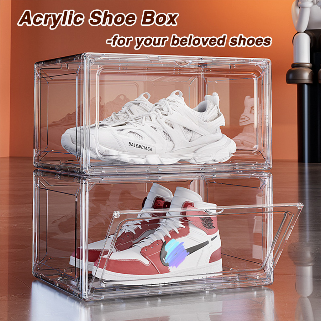 Acrylic shoe box transparent sneaker shoes rack shoe box cabinet shoe ...