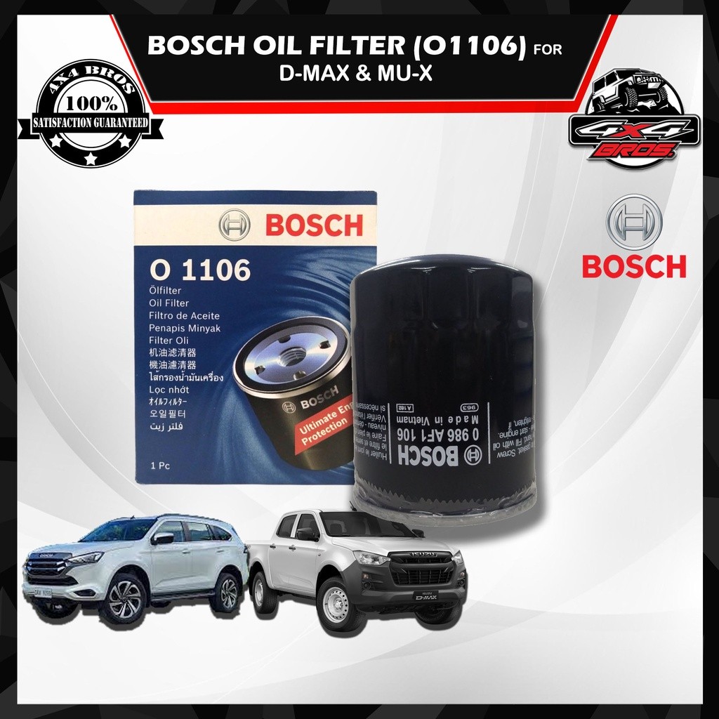 BOSCH OIL FILTER for DMAX D-MAX, MUX MU-X (O-1106) | Shopee Philippines