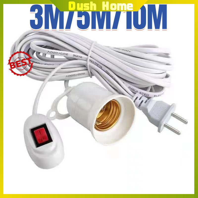 3M/5M/10M Pendant Light Socket Kits Lamp Holder with Cord on/off Switch ...