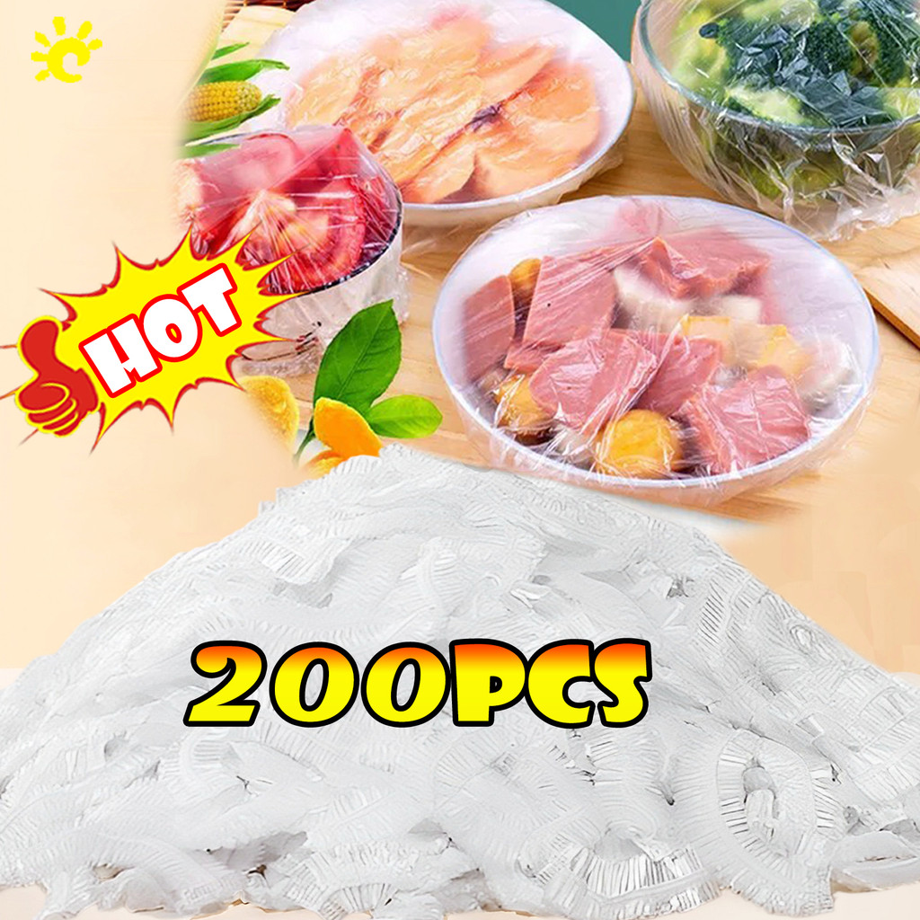 200Pcs Disposable Elastic Food Covers for Fruit/Vegetable Storage ...
