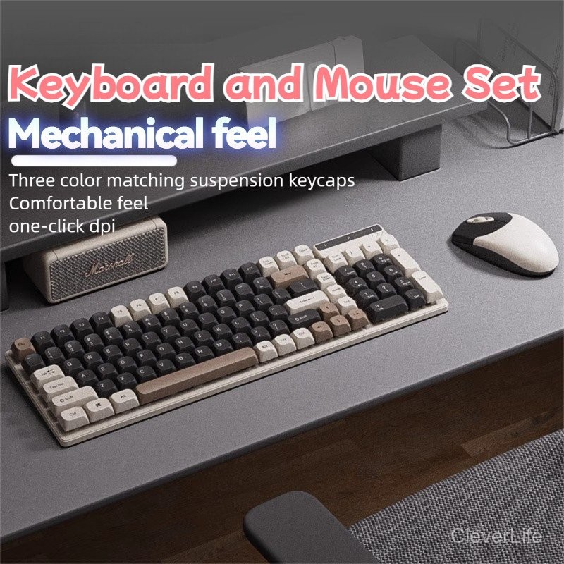 Keyboard and Mouse Set with Mechanical Feel, Suspended Keycaps, Wired ...
