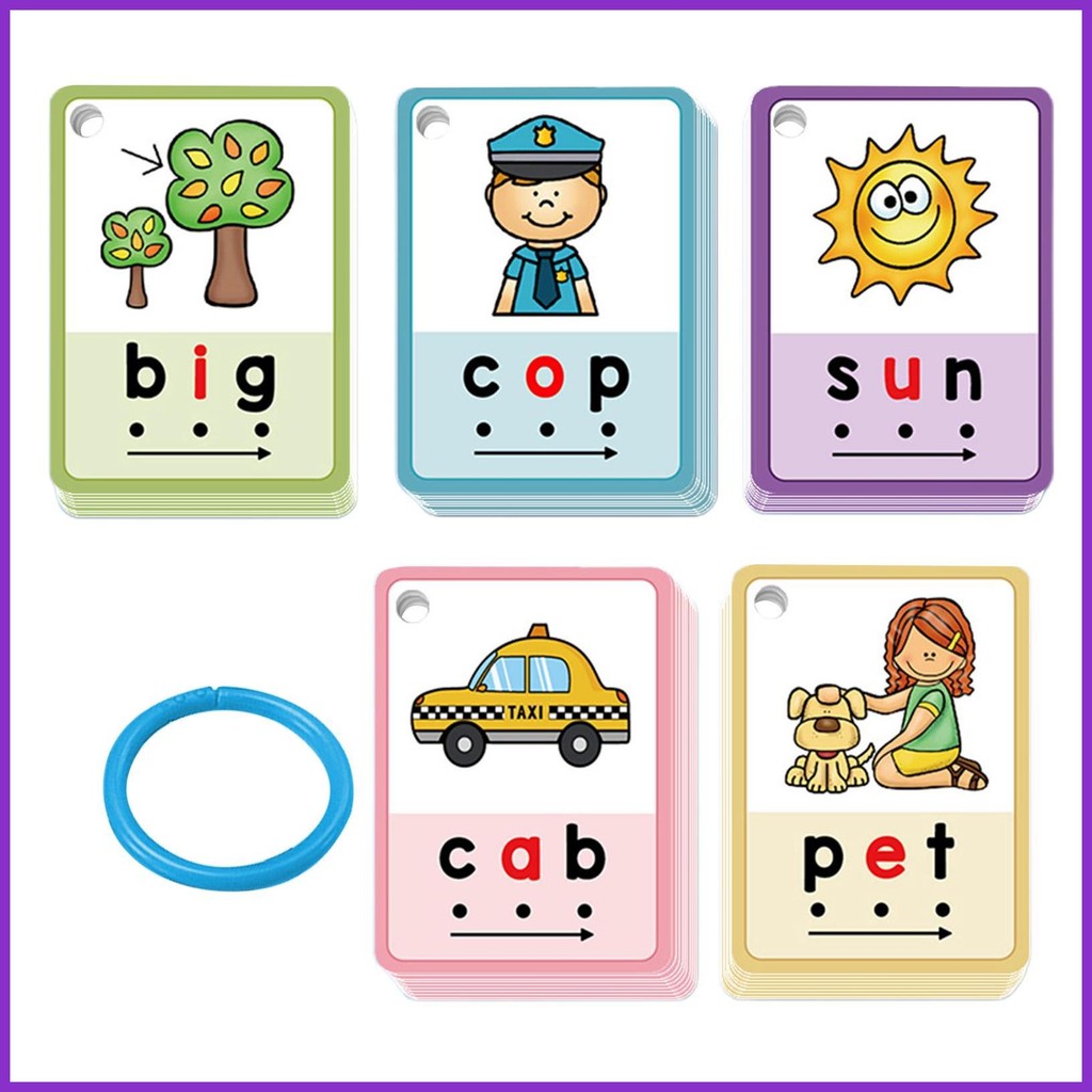 Kindergarten Flash Cards 70 Pieces Word Flash Cards Phonics Games Early ...