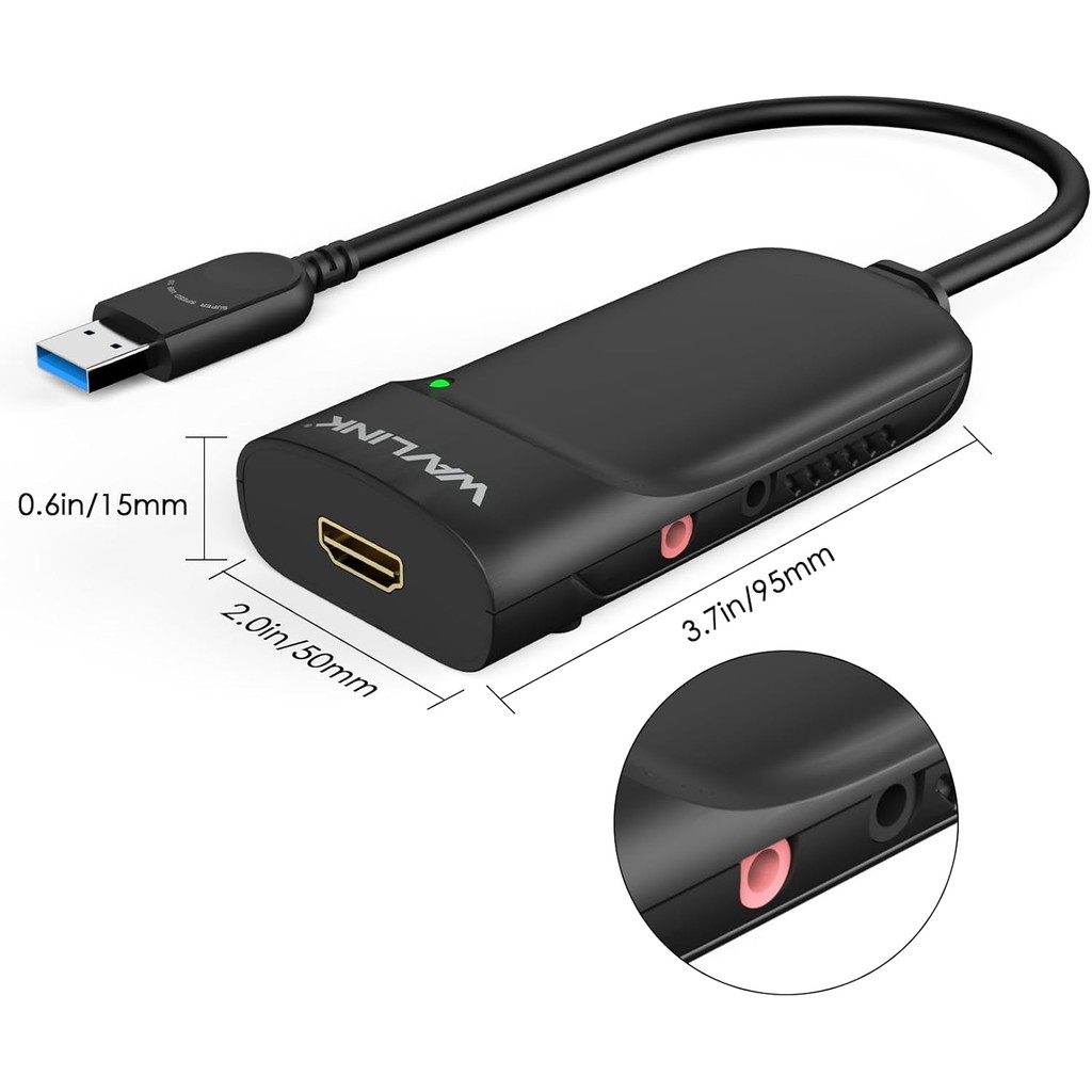 WAVLINK USB 3.0 to HDMI Universal Video Adapter, Displaylink Chips ...