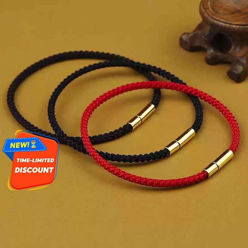 Braided Red Rope Bracelet 3mm For Couples Titanium Steel Lucky Gift ...