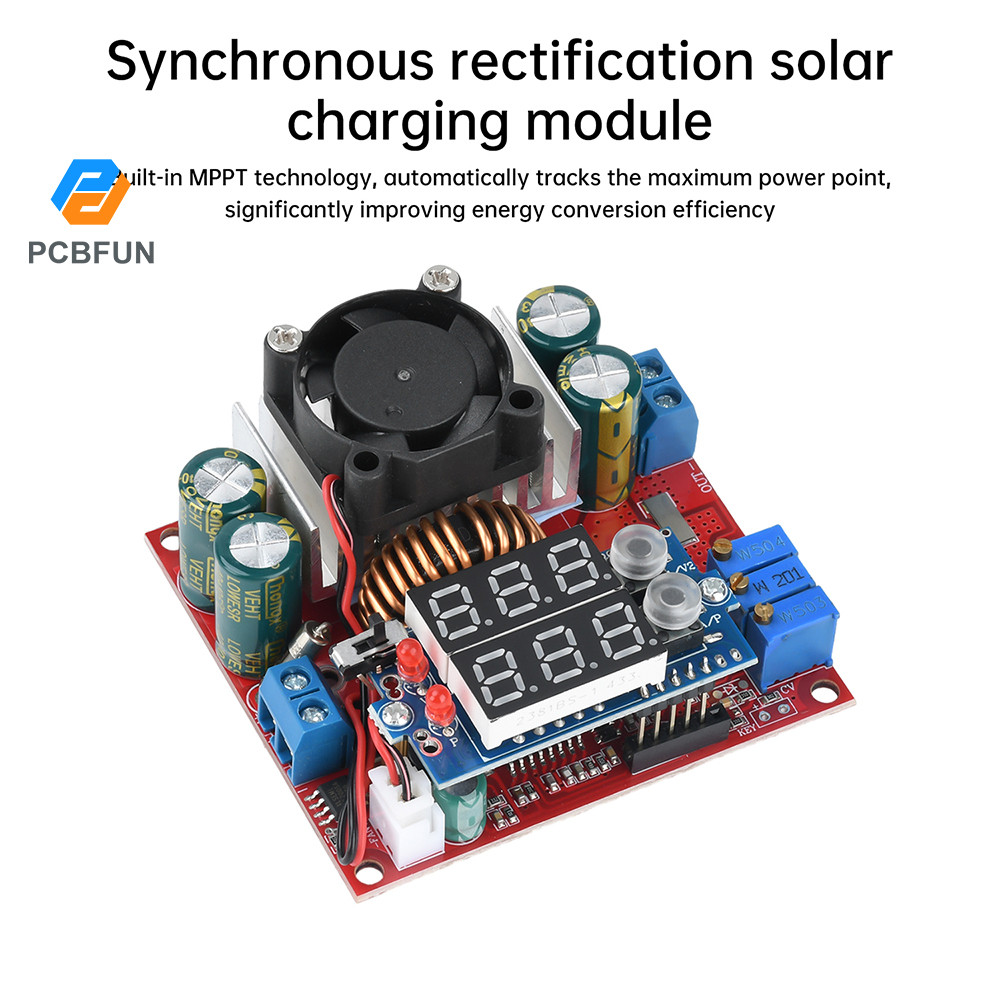 Pcbfun DC 6-50V 15A MPPT Constant Voltage Constant Current Boost Charging Module Synchronous ...