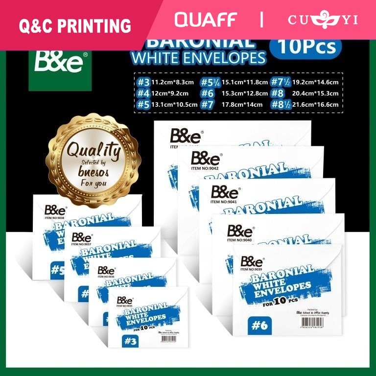 Baronial Envelope White Envelope 3R | 5R Sizes (10pcs/Pack) Stationary ...