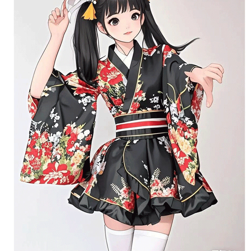 Japanese Kimono Formal Wear Yukata Nightgown cos Anime Performance ...