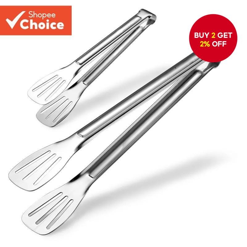 2Pcs Stainless Steel Food Tongs Kitchen Utensils Buffet Cooking Tool ...