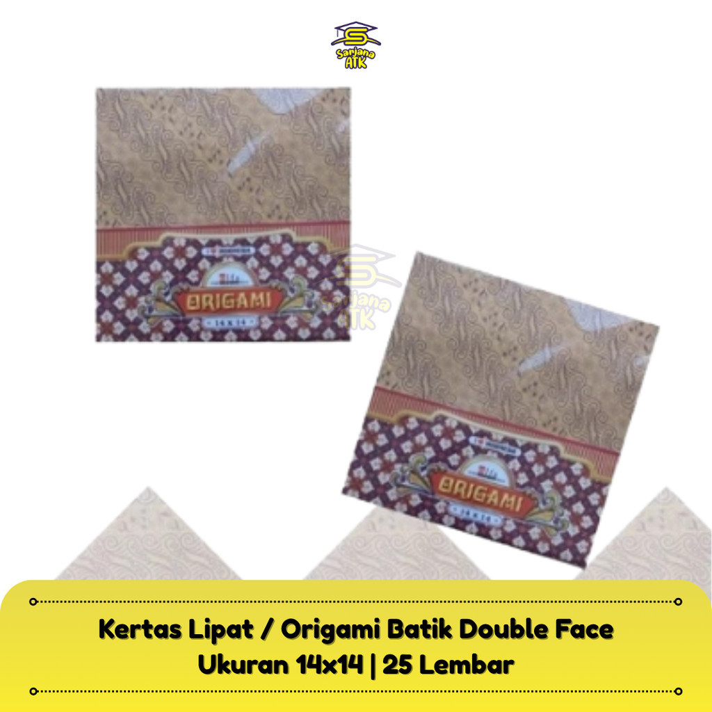(25 sheets) Folded Paper / Origami BATIK Double Face Size 14x14 ...