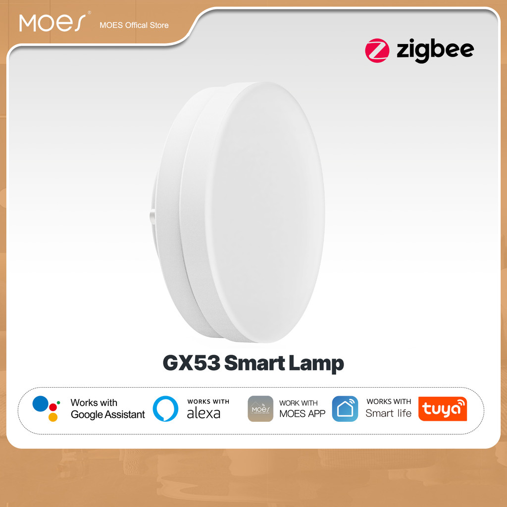 MOES Tuya ZigBee Smart LED Lamp GX53 Light Bulb Color Changing Dimmabl Music Sync Restaurant ...