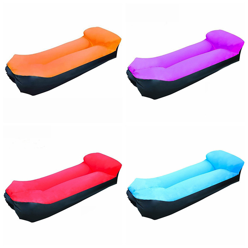 Outdoor Inflatable Banana Bed With Pillow Folding Sofa Beach Air Bed ...