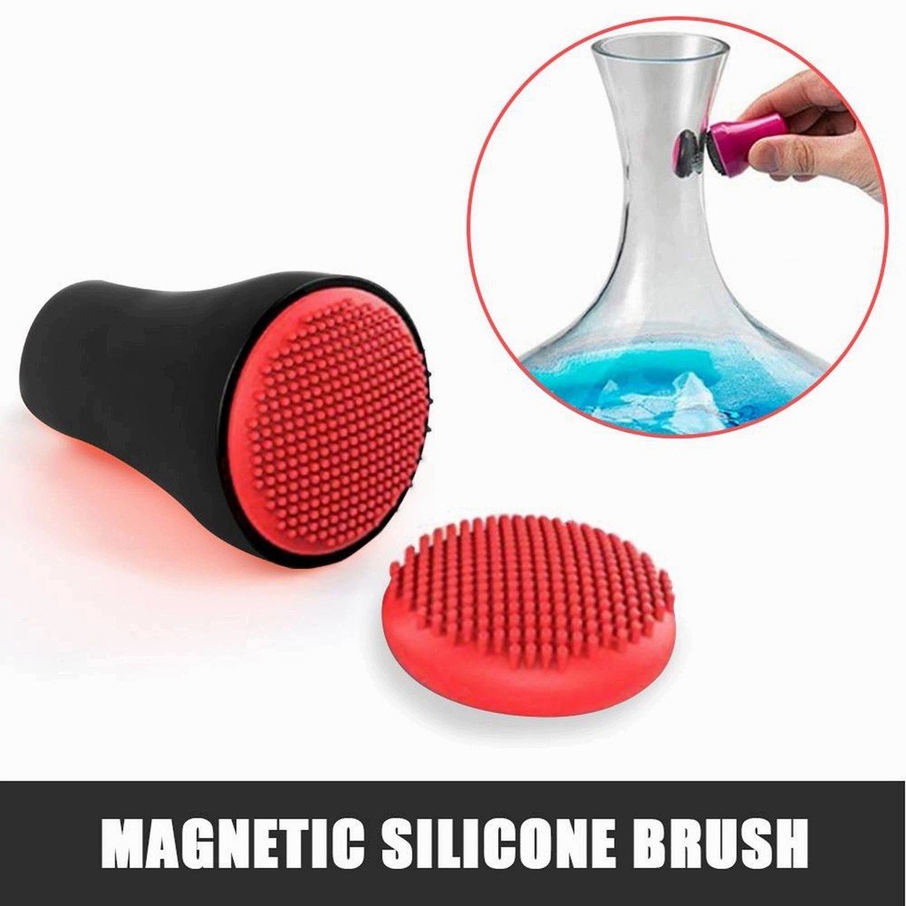 Silicone Magnetic Cleaning Brush , Magnetic Glass Spot Scrubber ...