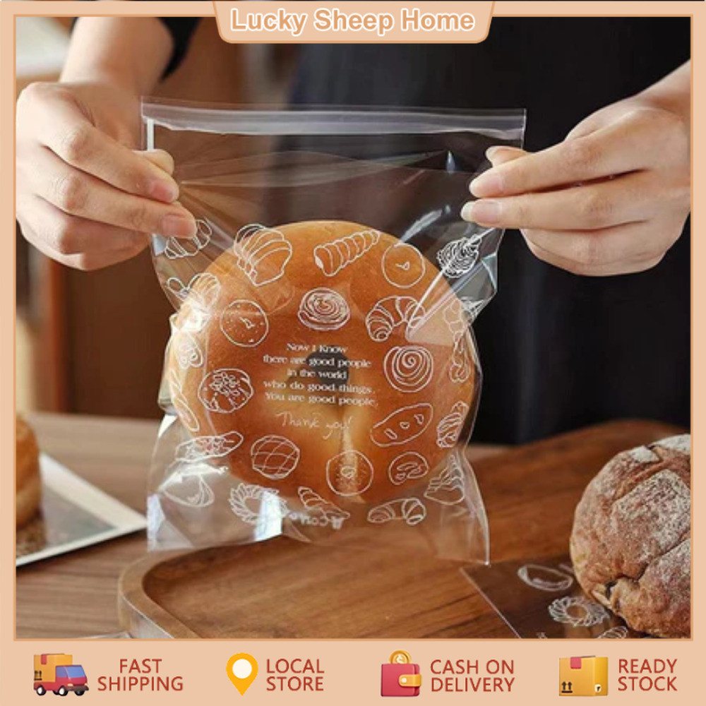 100Pcs Sandwich Wrapper Bag Sandwich Plastic Packing Loaf Bread ...