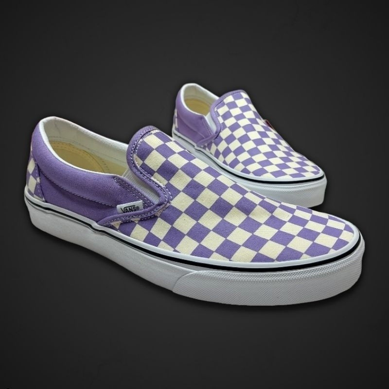 Vans SOLE GIT PH Classic Slip On Checkerboard Chalk violet | Shopee ...