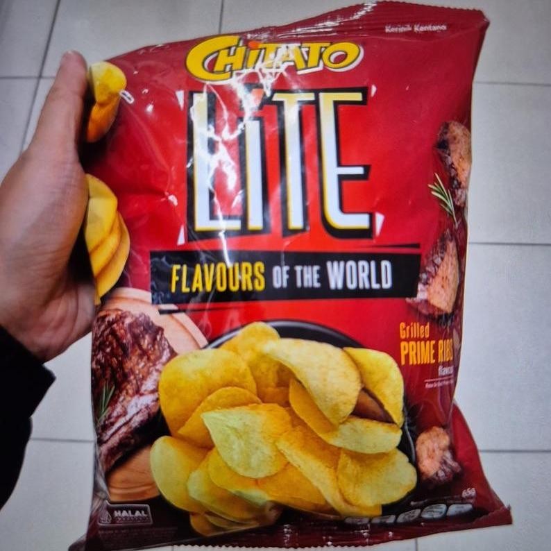 Chitato LITE Snack Potato Chips GRILLED Flavor Prime RIBS BEEF BBQ 68g ...