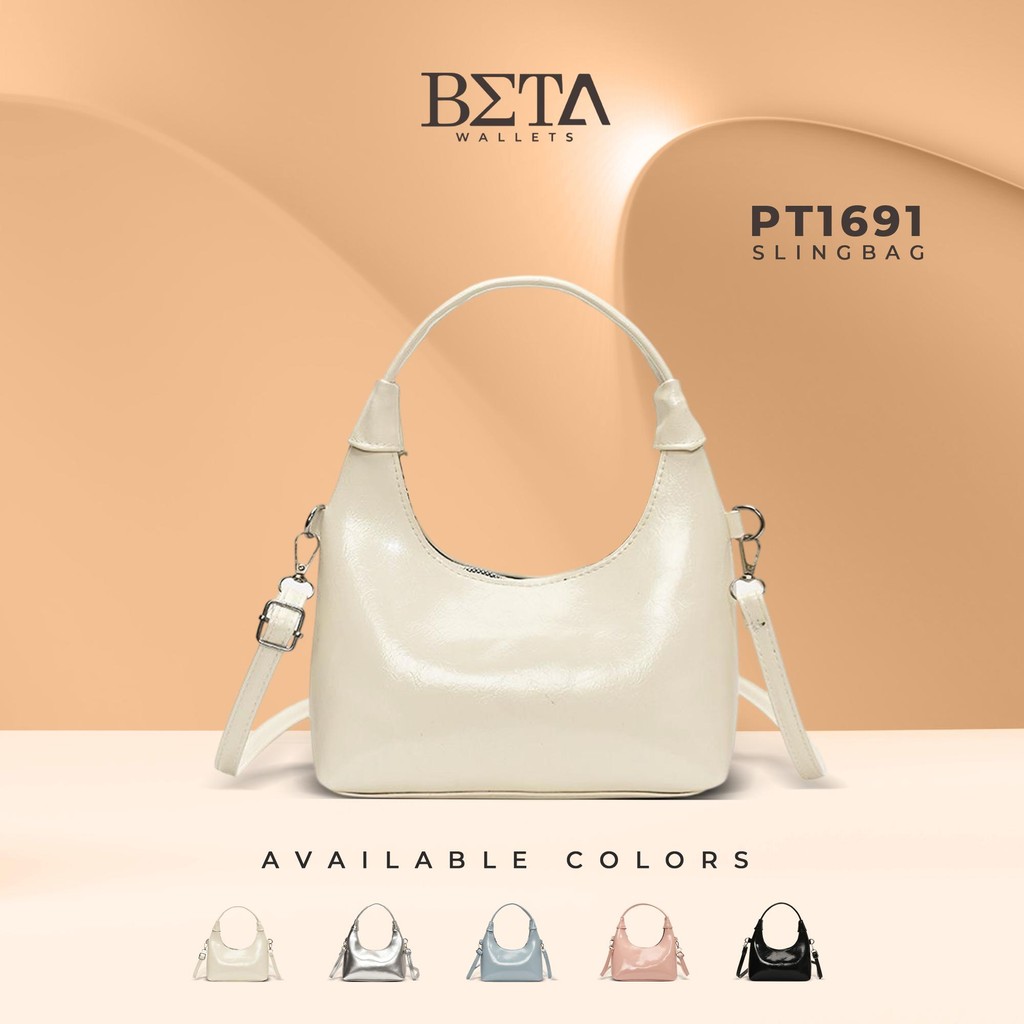 BETA Leather Women's Handbag Underarm Bag Korean Cute Sweet 2Way Casual ...