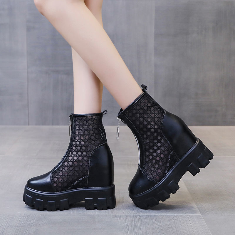[Classic All-Match] White Martin Boots Women's Breathable Hollow Mesh ...