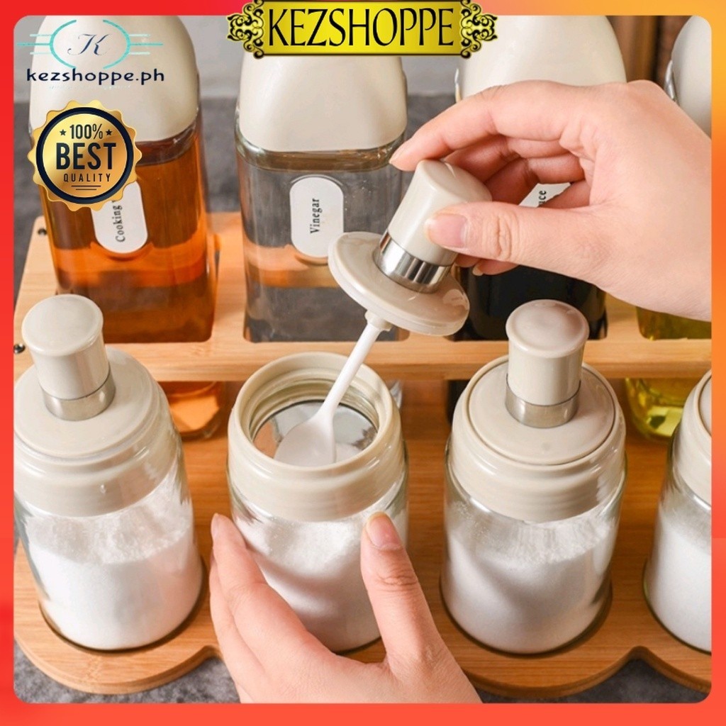 Kezshoppe White Glass Spice Jar 1pc Seasoning Bottle Condiments ...