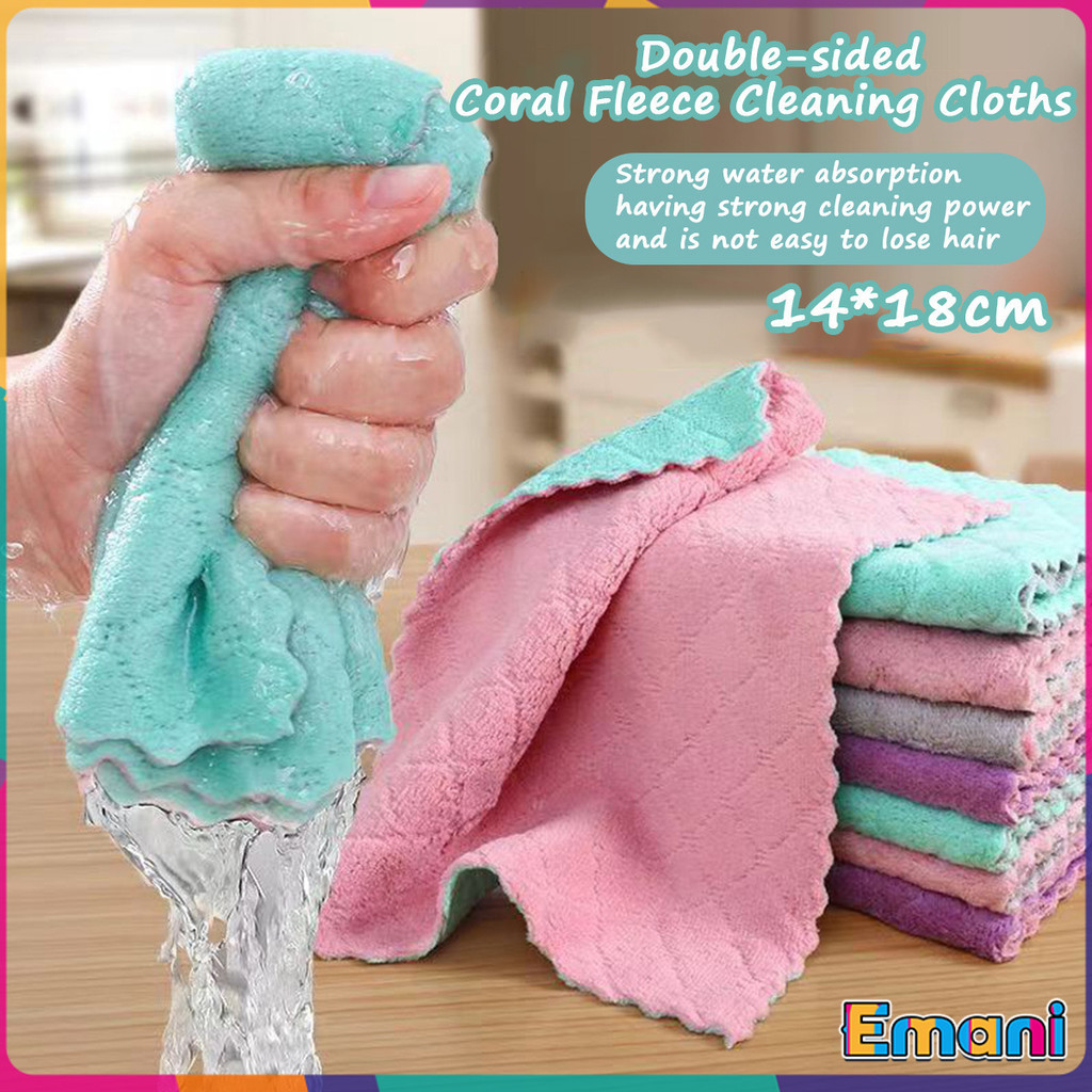 Em Kitchen Towels and Cleaning Towel Rag Coral Velvet Dish Towels and ...