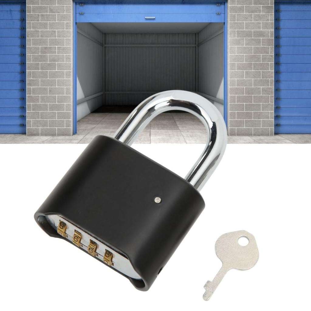 Iuxishop 4 Digit Combination Padlocks Heavy Duty Large Black Password ...