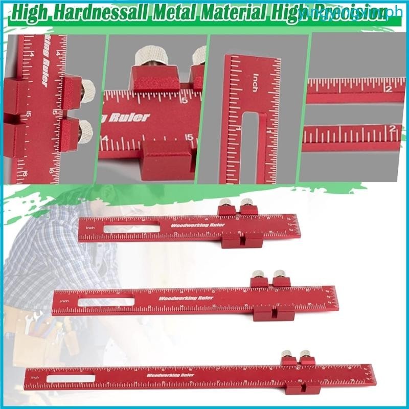YIN 3 Pack Woodworking Ruler Precision Pocket Ruler Metal Slide Rule ...