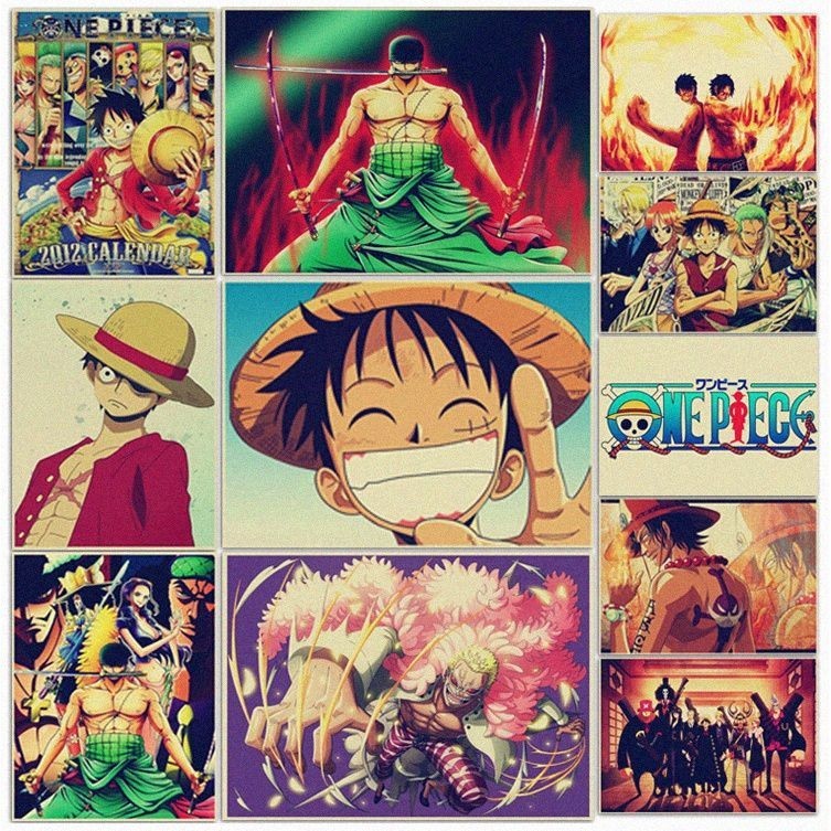 Anime Poster One Piece Cartoon Luffy Straw Hat Samurai Sea Rewarded ...