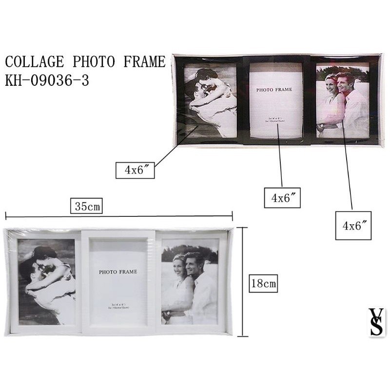 PHOTO COLLAGE FRAME 3 in 1 4R (KH-09036-3) | Shopee Philippines