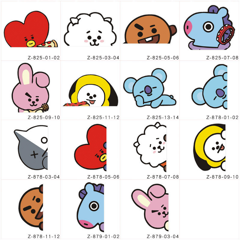 Car sticker cartoon BTS car sticker reflective electric car decoration ...
