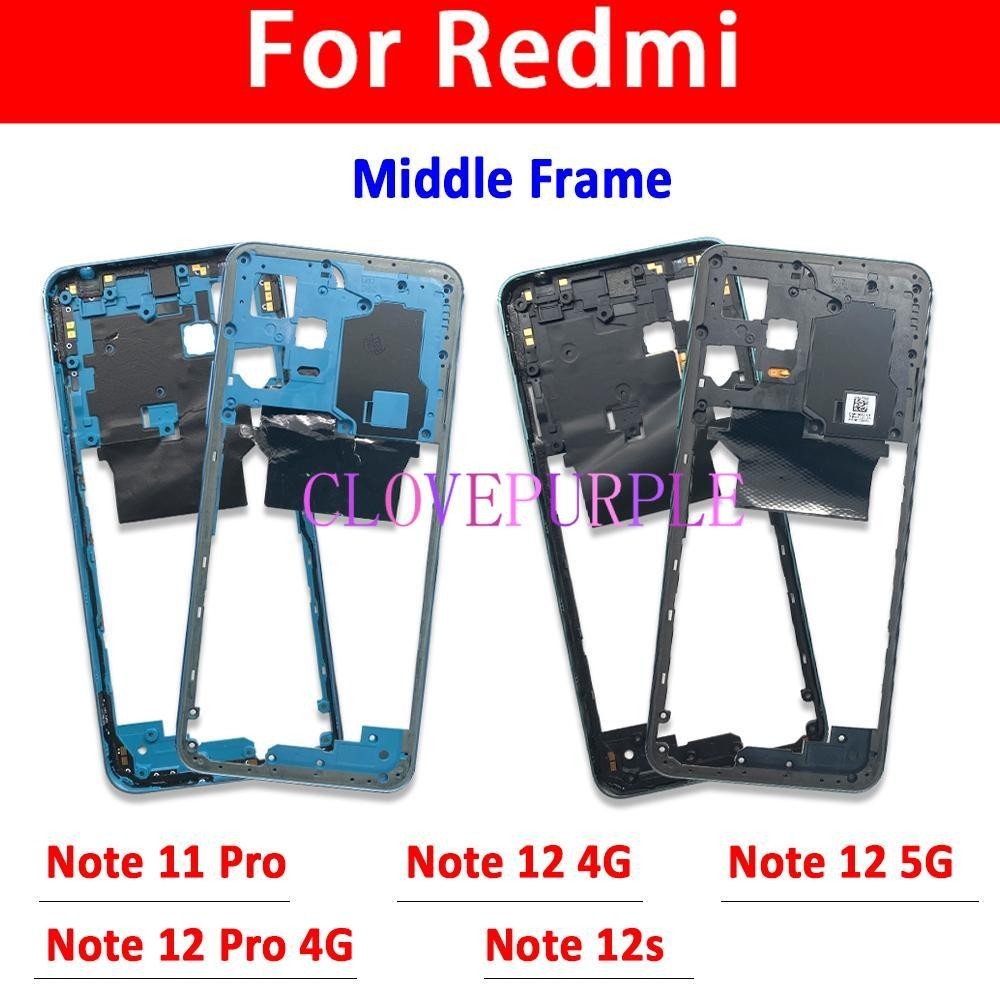 1X Middle Frame For Xiaomi Redmi Note 12S 12 4G 5G With Volume Side ...