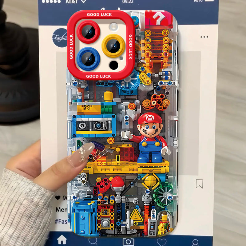 Building Blocks Mario Cartoon Lego Suitable for Apple 15promax Phone ...