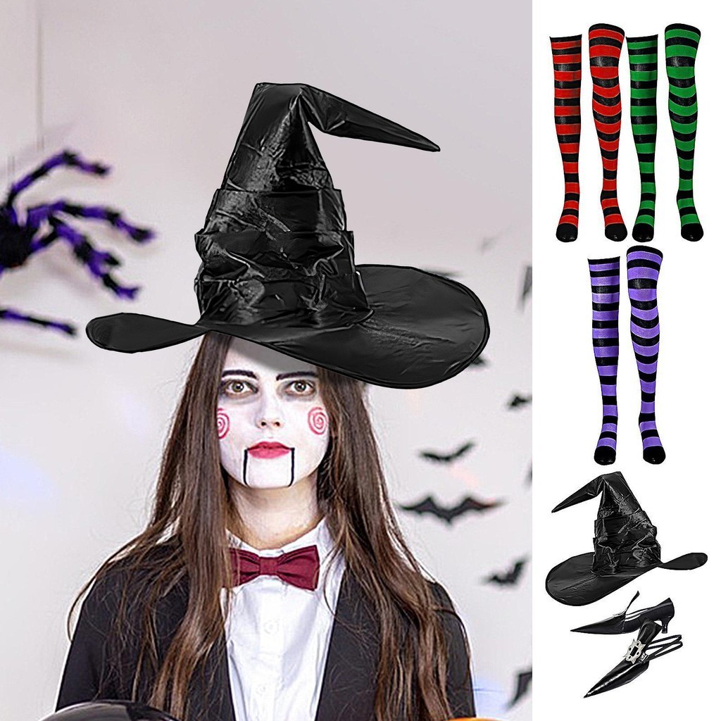 Halloween Witch Costume Halloween Dress-Up Kit Pointy Witch Shoes ...