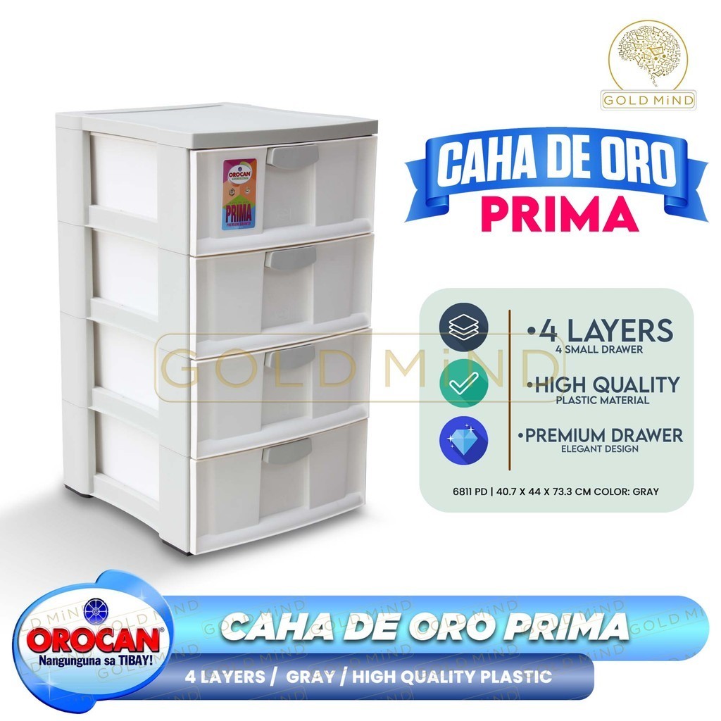 Orocan Caha de Oro Prima Premium 4-Tier Drawer - Gold Mind | Shopee ...