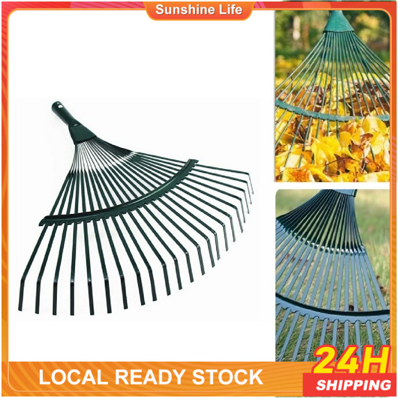 22 Teeth Metal Grass Rake With Handle Head Garden Leaf Rake Wire Rake ...