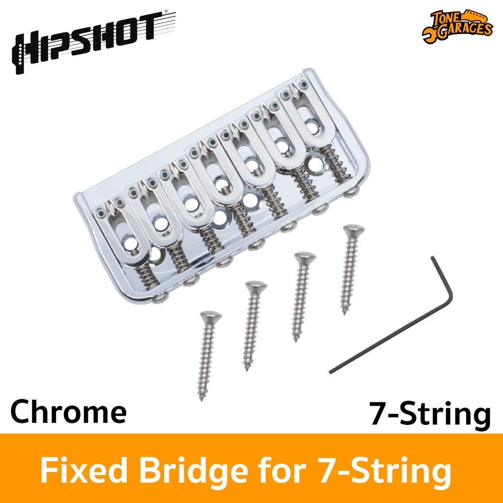 Hipshot Fixed Bridge 7-String 7-String Fix Guitar Band Chrome Color ...