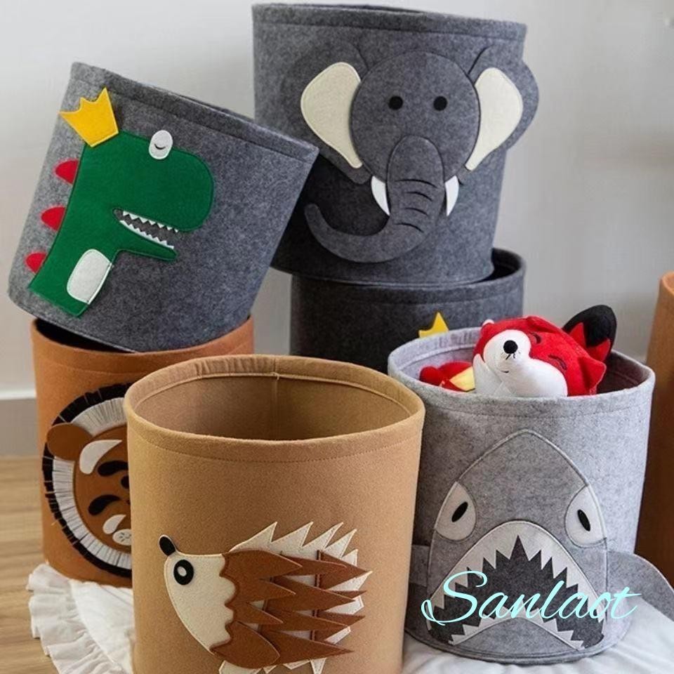 Felt Storage Bin Cute Cartoon Animal Large Capacity Desktop Organizer ...