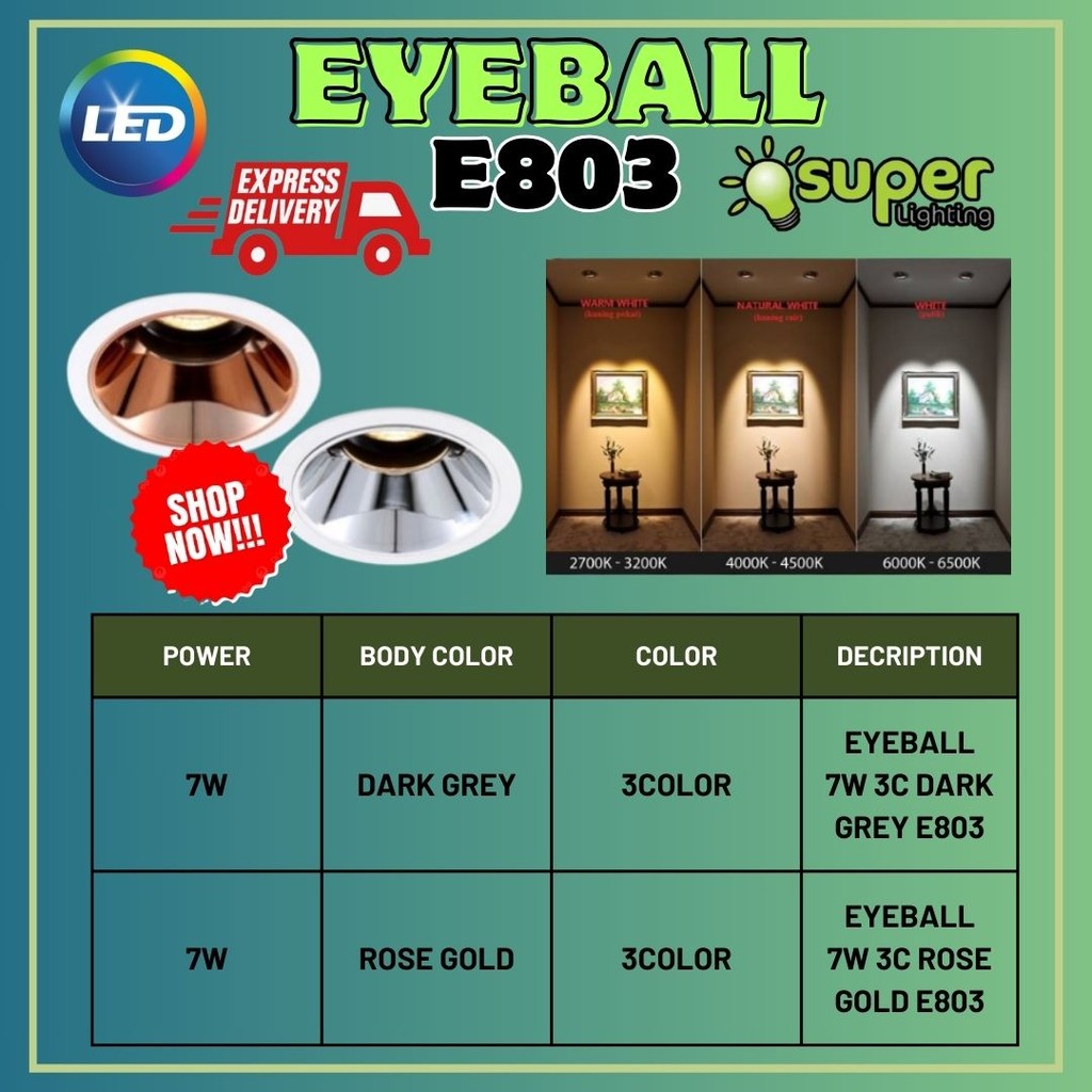 EYEBALL E803 7W 3COLOR BODY DARK GREY / ROSE GOLD | Shopee Philippines