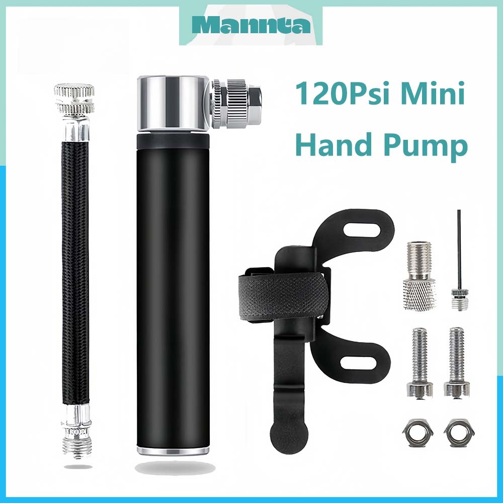 Aluminum Alloy Mini Hand Pump For Bike MTB With Bracket Schrader Presta ...