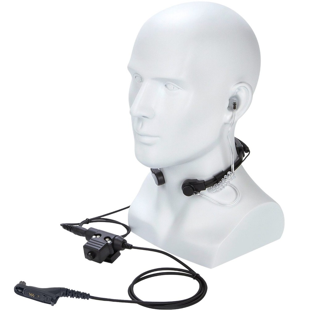 Throat controlled noise reduction headset with U94 PTT For Motorola ...