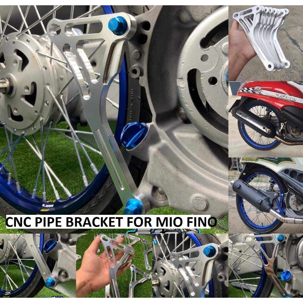CNC PIPE BRACKET FOR MIO FINO (BOLTS NOT INCLUDED) | Shopee Philippines