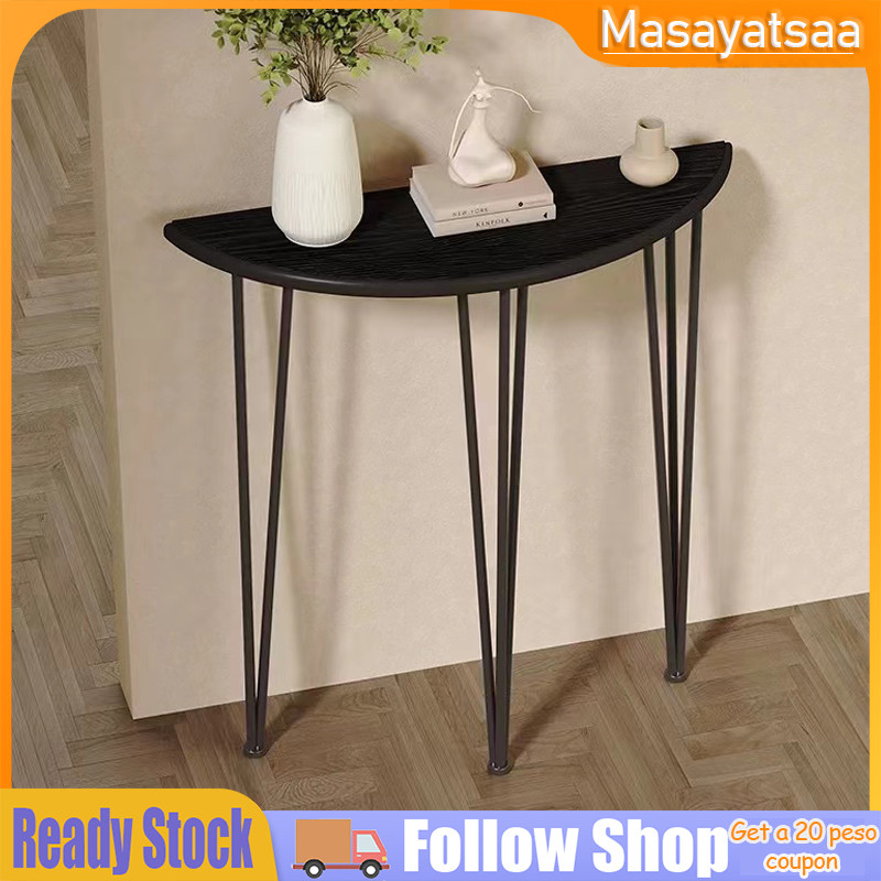 Solid Wood Half Round Table Console Table Against The Wall Luxury ...