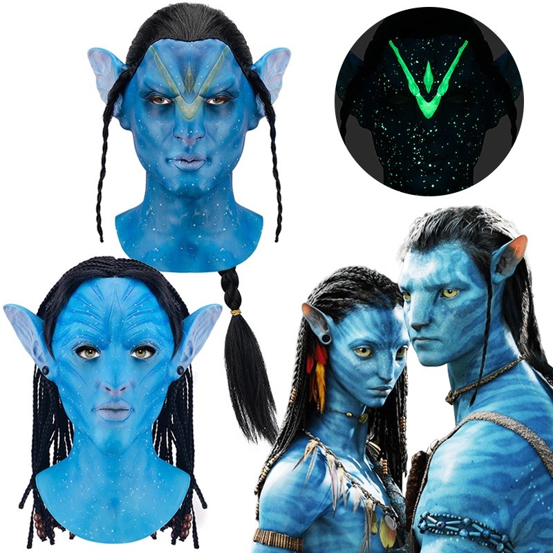 Movie Avatar Neytiri Cosplay Latex Mask Helmet Adult Wearable Costume ...