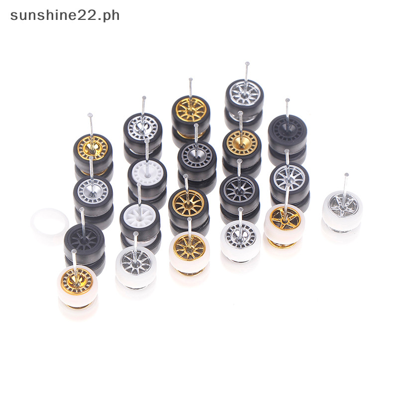 SUNSHINE22 1Set DIY Racing Vehicle Toys 1:64 Car Wheels For Rubber Tire ...