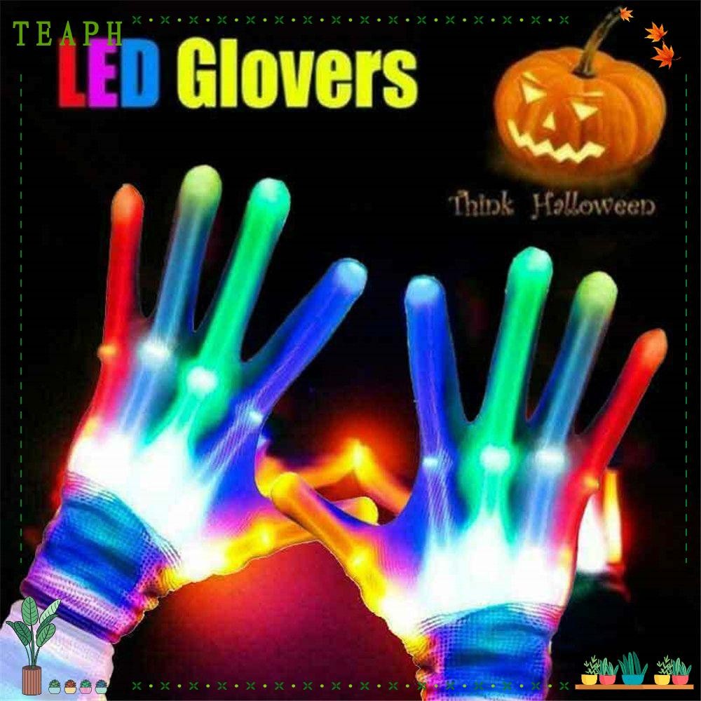 TEAPH Glowing Mittens, Funny Luminous LED Gloves, Adult Kids Stage ...