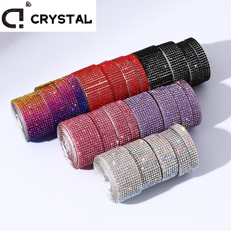 Multiple Rows Crystal Rhinestone Trim Self Adhesive Roll Rhinestone ...
