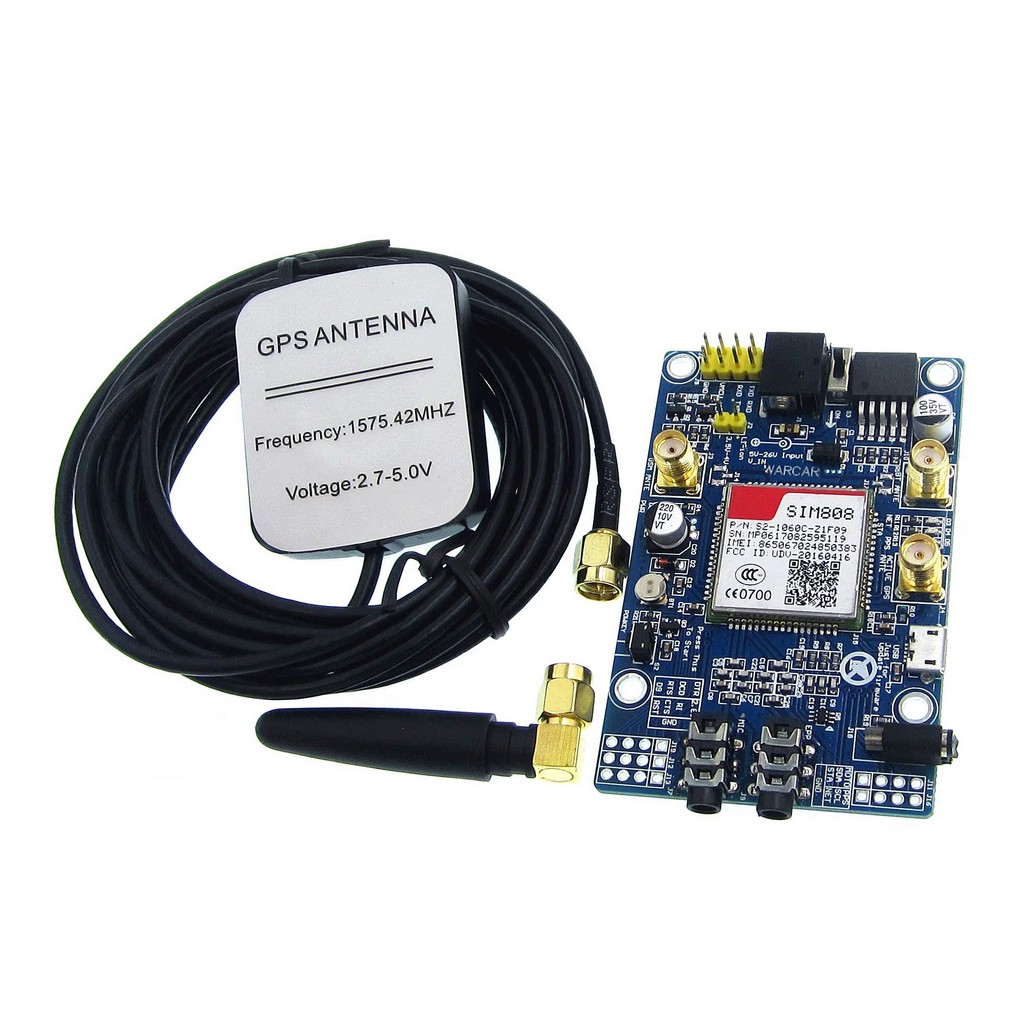 SIM808 Module GSM GPRS GPS Development Board IPX SMA with GPS Antenna for Raspberry Pi Support ...