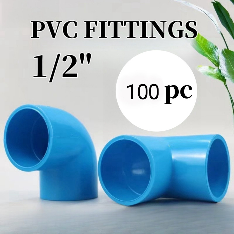 100pcs1/2" Pvc Fittings /Pvc Blue Elbow/20mm Pvc Fittings And ...