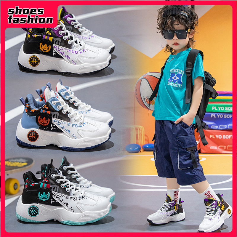 WAWANG Korean Basketball Shoes For Kids Shoes Rubber High Cut Sneakers ...