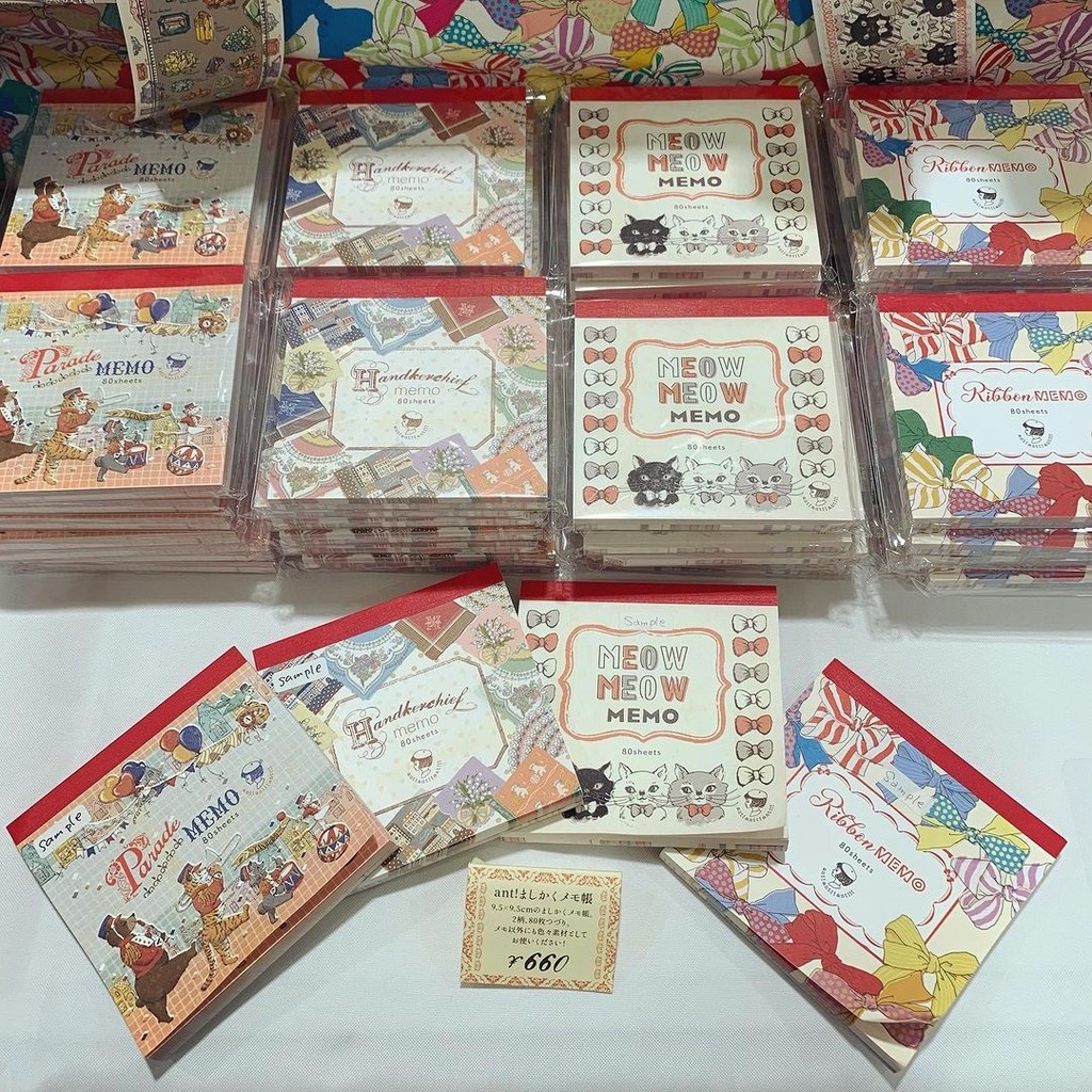 Japanese ants Retro Girl Animal Band Notepad Cat Tulip Memo | Shopee ...
