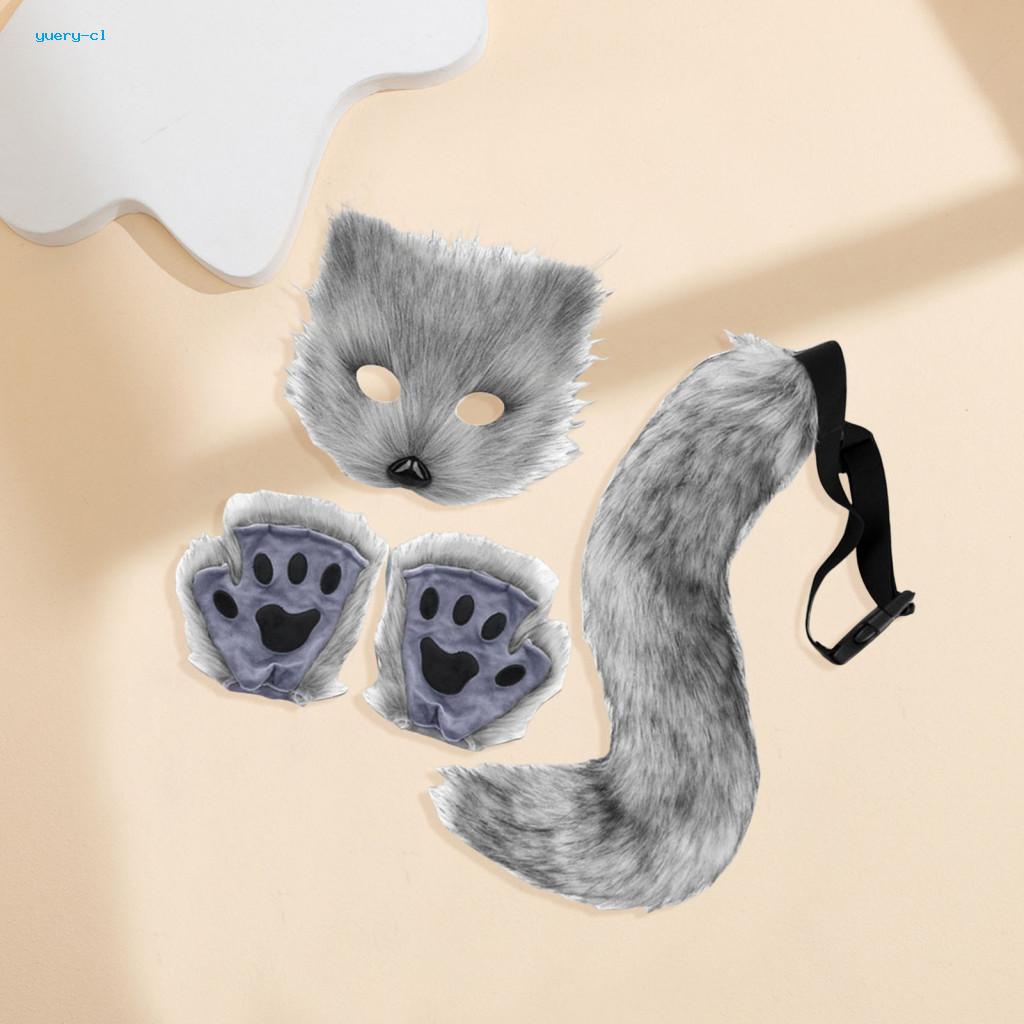 yuery Fuzzy Fake Fox Tail Cosplay Masque Soft Plush Fox Tail Cosplay ...
