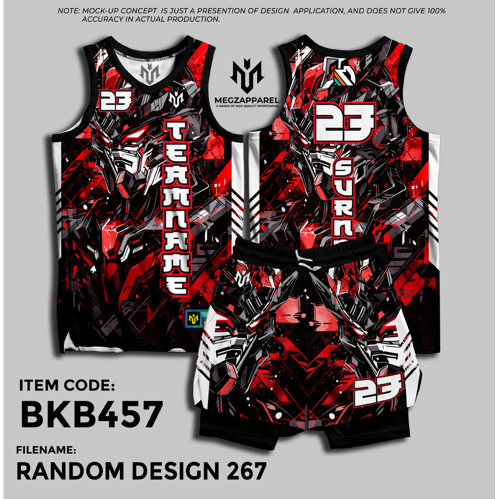 MEGZ BKB457 Customize Basketball Jersey Full Sublimation | Shopee ...